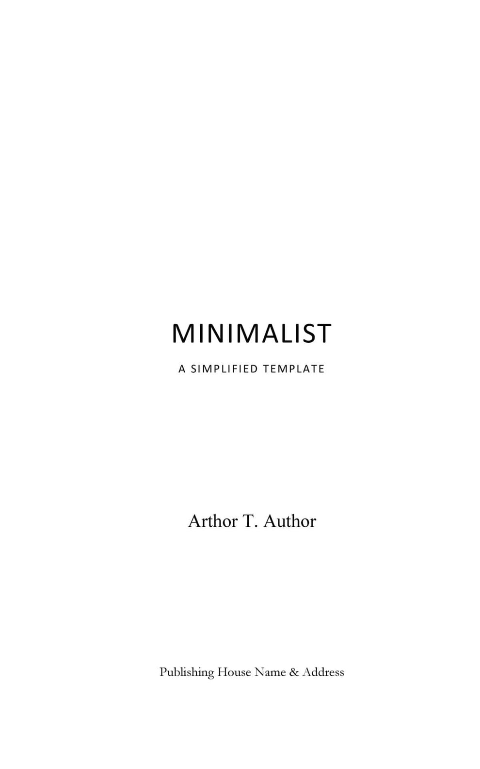 Minimalist – Book Design Templates